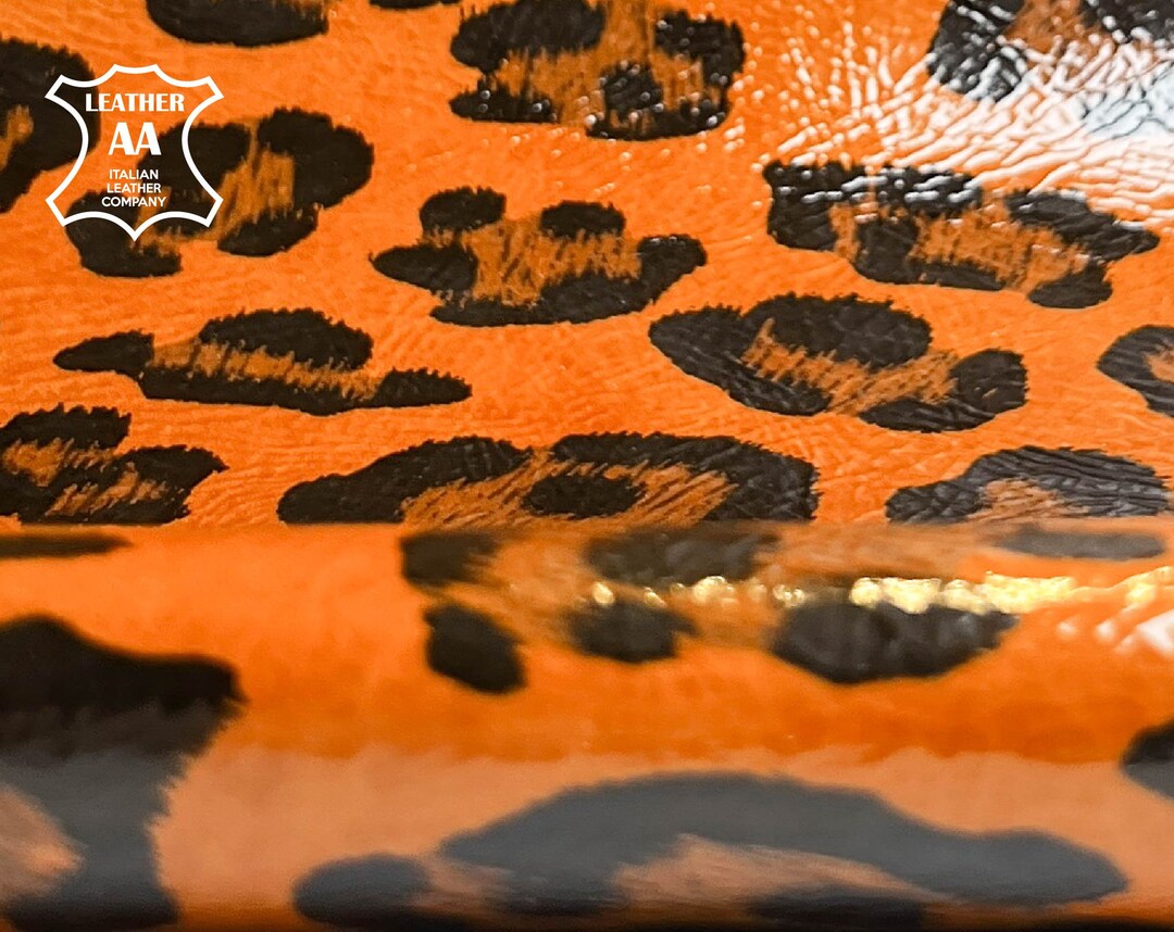 Chruncy Patent Leather With Leopard Print 3-4 Sqft // 0.28-0.4m2 ...