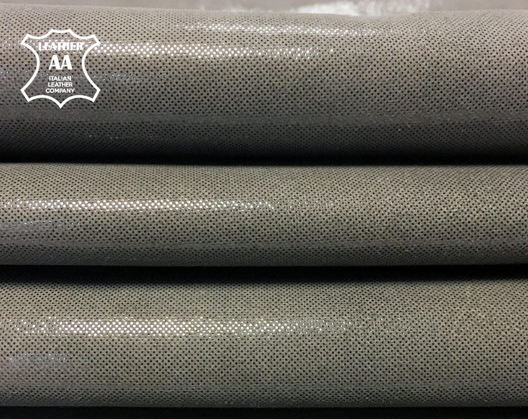 Gray SUEDE With SHINE Soft Gray Sheep Leather With Tiny Shiny Dots 718 ...