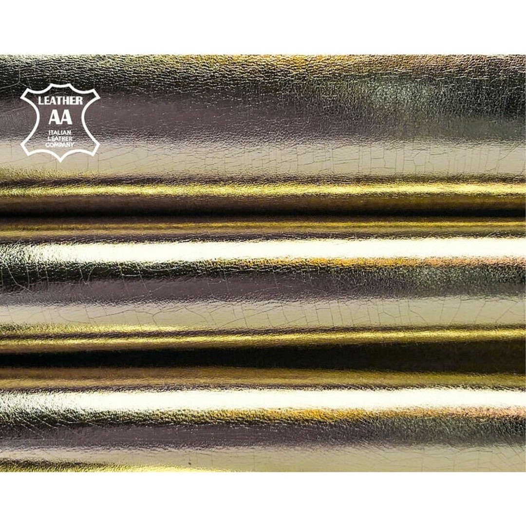 Metallic Mirror Gold Leather Hides // Light Gold Lambskin Hides ...