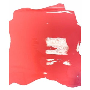 Rose Red Color Patent Leather Hides // Genuine Animal Lacquer Leather ...