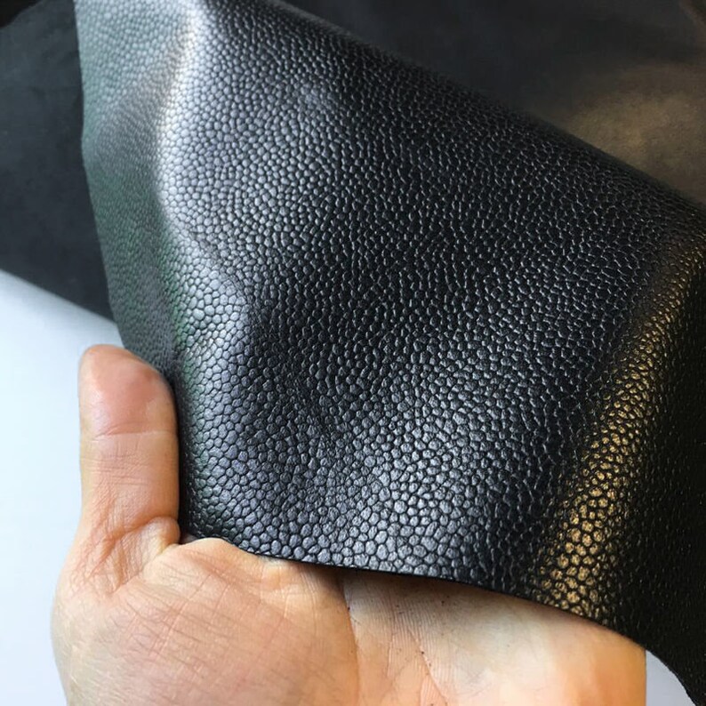Textured BLACK Leather Sheets Real Pebbled Leather Fabric - Etsy