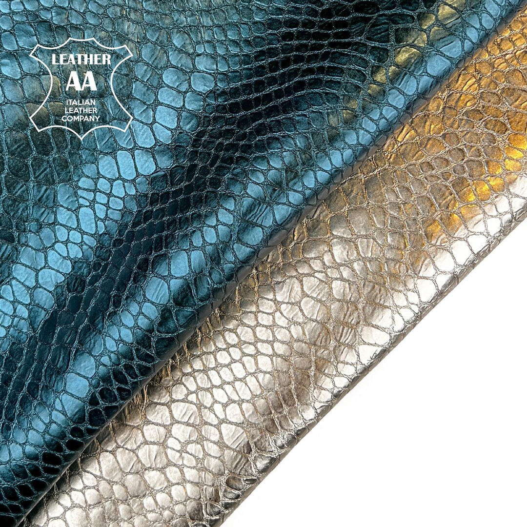 Light Gold and Teal Blue Metallic 4 - 5 Sqft // 0.36 - 0.5 M2 Reptile ...