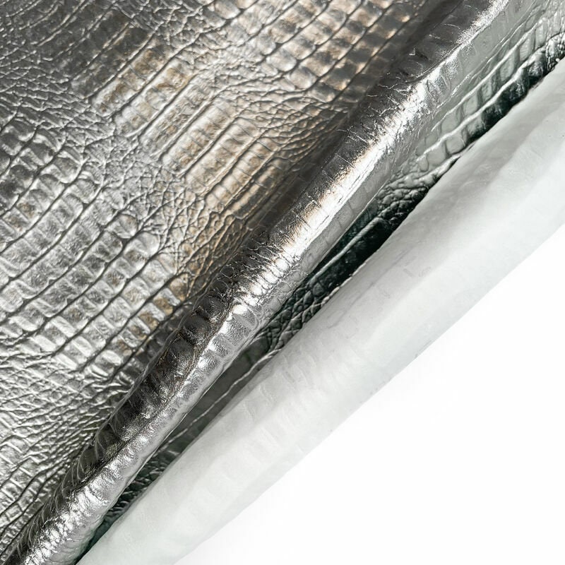 Materials Sewing & Fiber Metallic Silver Alligator // Genuine Sheepskin ...