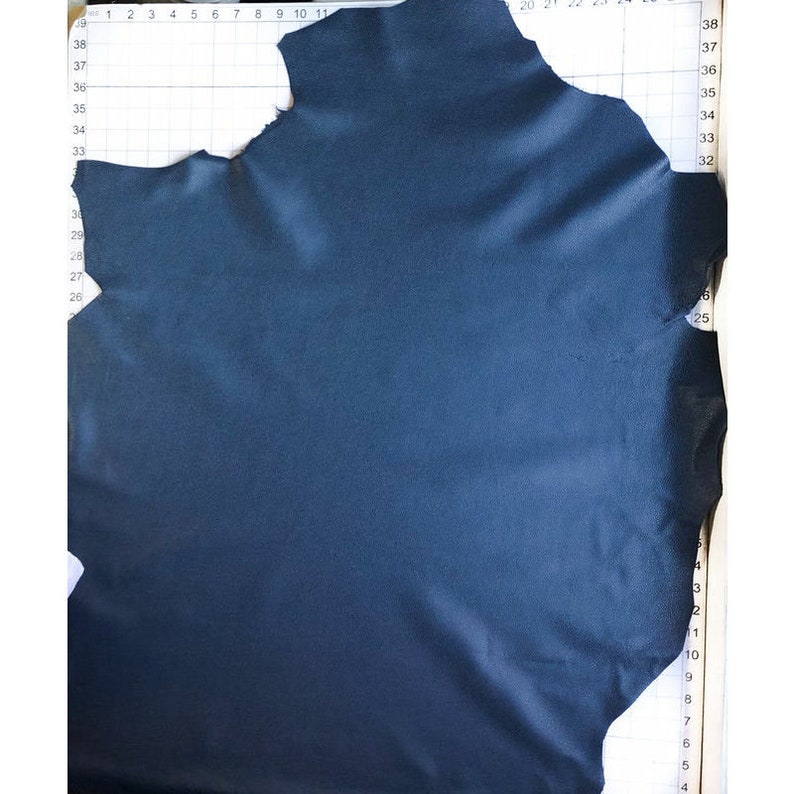 Dark Blue Pebbled Leather Hides // Thick Sewing Material // - Etsy