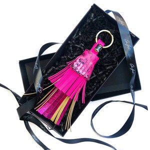 Colorful REAL Leather Keychain || Genuine Swarovski Crystals || Gift ...