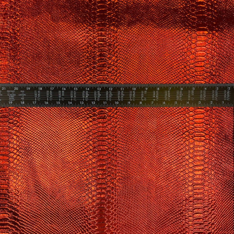 Dark Orange Leather Hides With Snake Print // Real Animal - Etsy