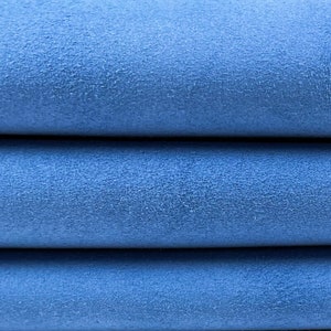 Dusty Blue Suede Leather Hides || Soft Velour Fabric || 3 - 4 Sqft ...