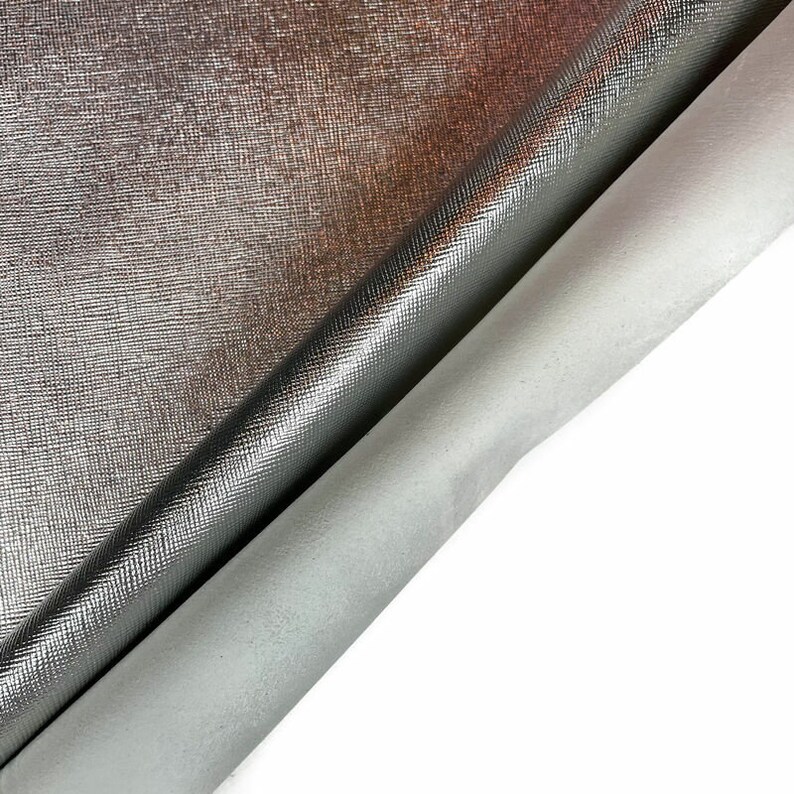 Silver Leather Fabric // Metallic // Real Animal Leather // - Etsy