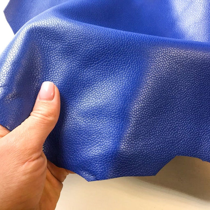 Dark Blue Pebbled Leather Pieces// Deep Blue Mineral Color// - Etsy