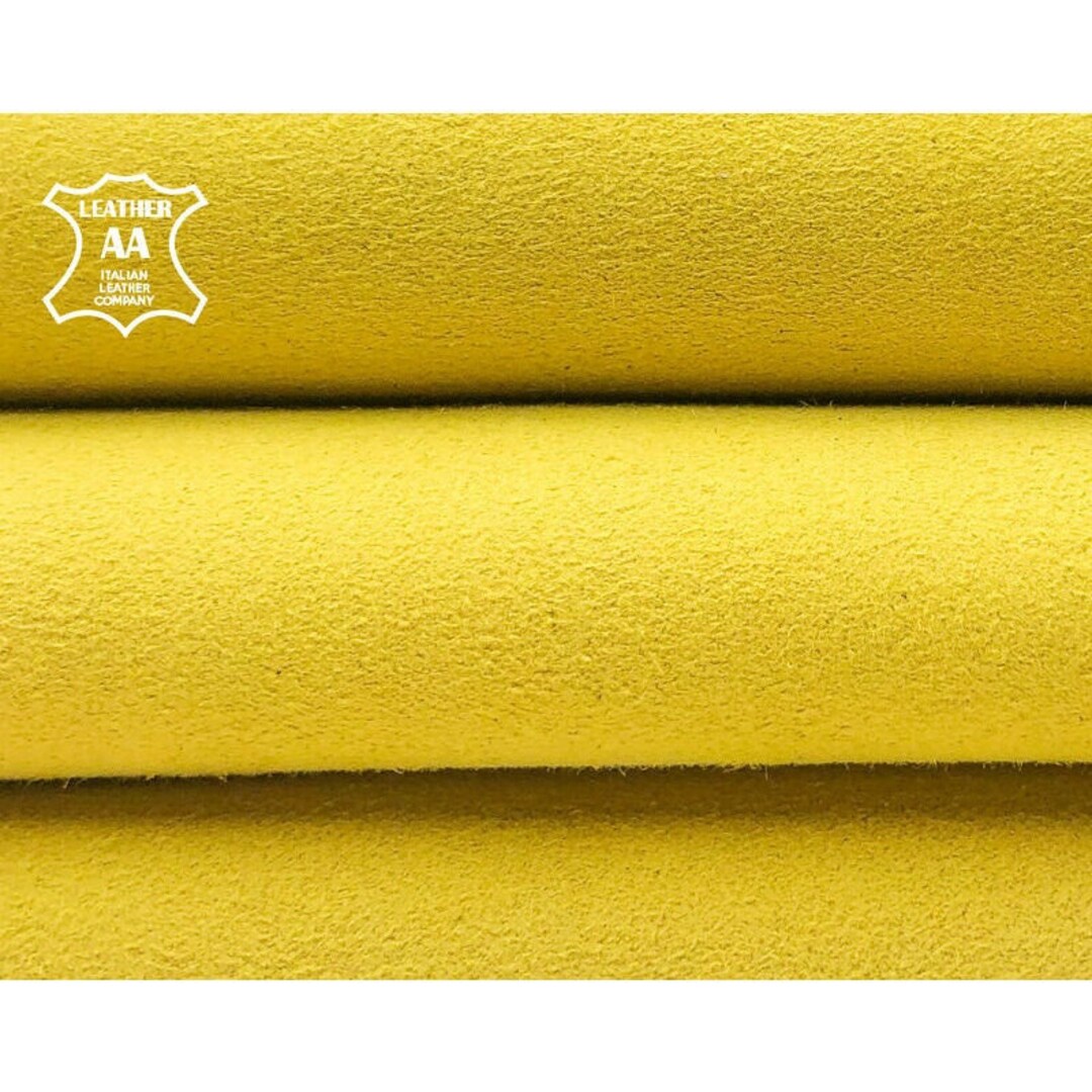 Bright Yellow Suede Pieces // the Size of A Hide 3 - 4 Sqft // Genuine ...