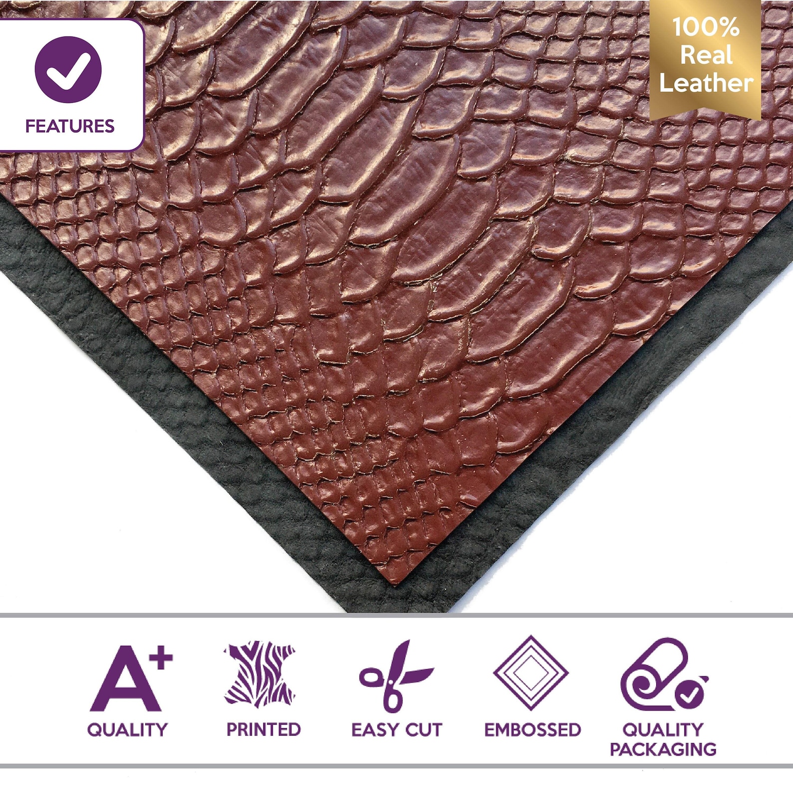 RED Snake Skin Leather Sheet 6x6 / 8x10 / 12x12 / 12x18 / 18x24 Dark ...