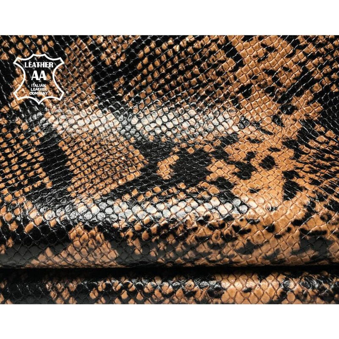 Brown Snake Print Lambskin Leather 6, 7 Sqft Pieces 0.8mm//2oz Amazon ...