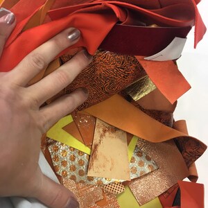 YELLOW and ORANGE Scraps off Cut Mix Real Leather Scrap Packs DIY ...