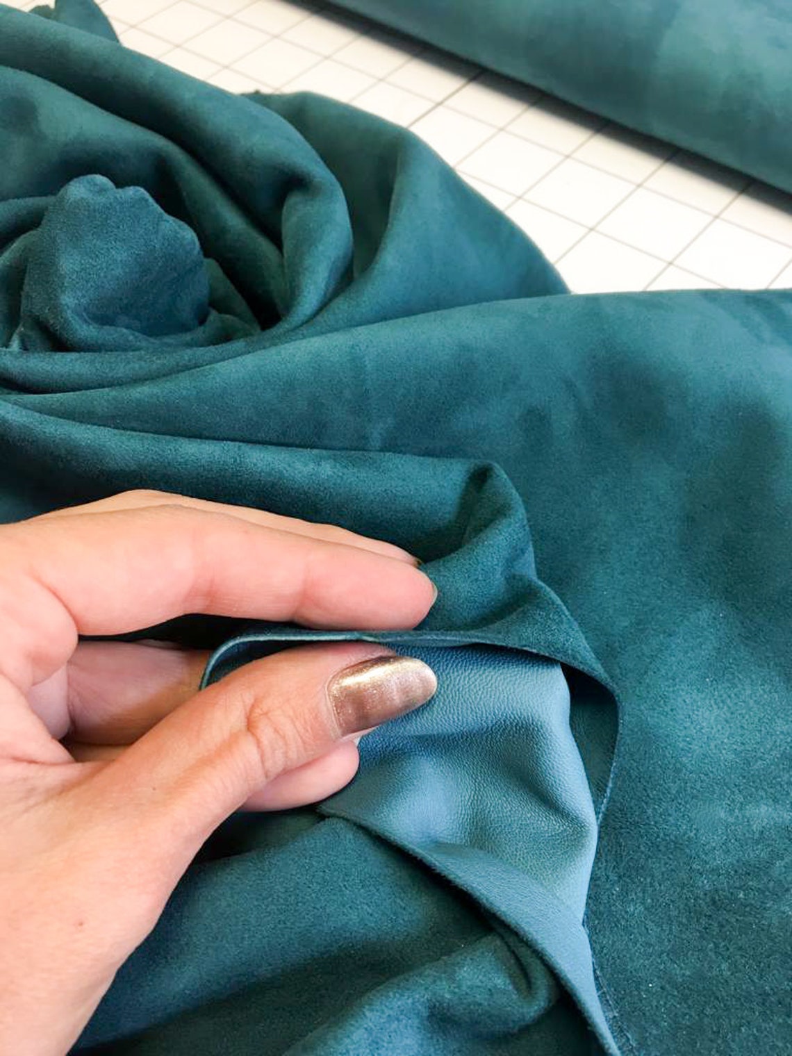 Tela de gamuza TEAL Turquesa Piezas de gamuza de oveja genuina | Etsy
