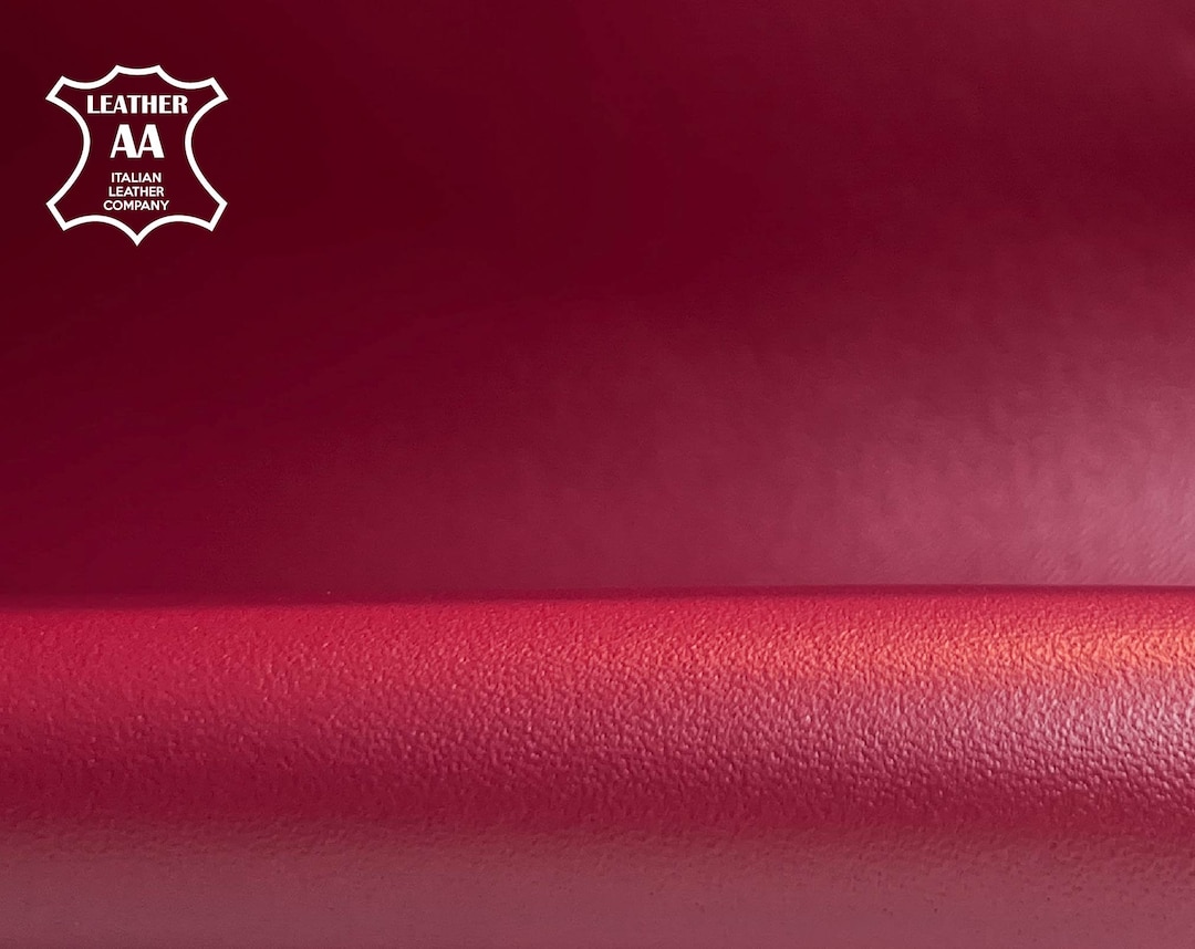 Deep Red Lambskin Leather 4 6sqft / 0.36-0.6m2 Genuine Thick Italian ...
