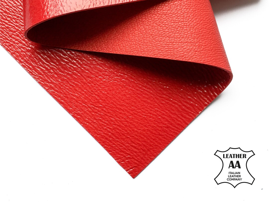 Bright Red Patent Natural Leather Sheets 6x6 / 8x10 / 12x12 / 12x18 ...