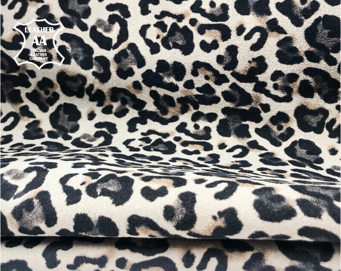 Gray Leopard Print Leather Hides // the Size of A Hide 5 6 Sqft ...
