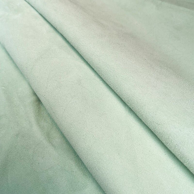 Light Green Suede Leather // 4 5 sqft // 0.42 0.52 m2 // | Etsy
