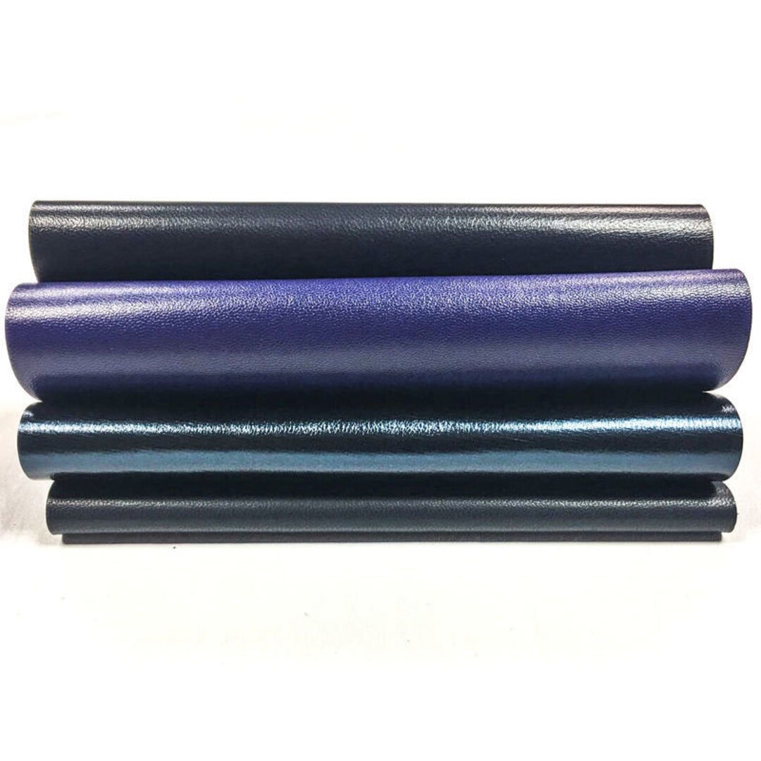 BLUE AMZ Leather Scraps Teal Leather Metallic Leather Bright Blue Matte ...