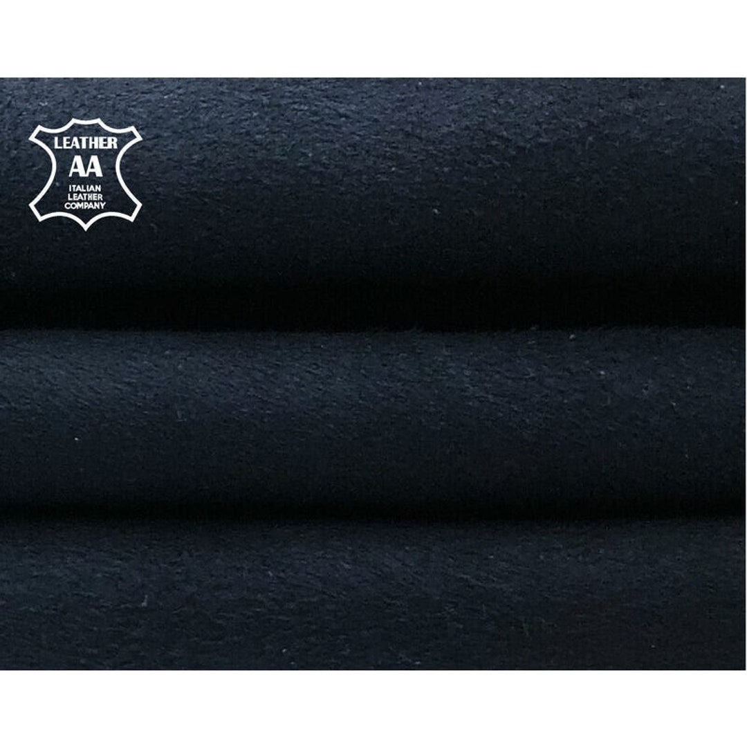 Dark Blue Suede Material // Soft Velour Fabric // Real Animal Leather ...