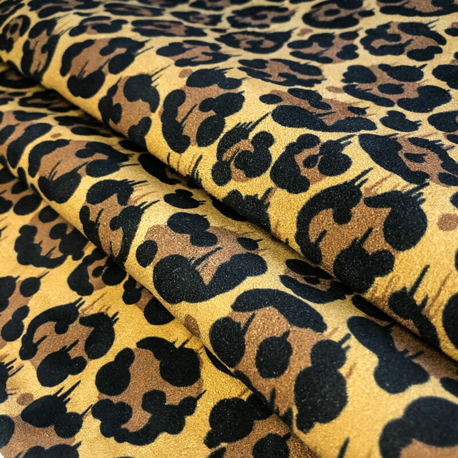 Yellow Leopard Print Leather Hides // the Size of A Hide 4 5 - Etsy