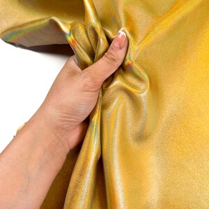 Yellow Gold With Holographic Shine Lambskin Leather 5 - 6 Sqft // 0.48 ...