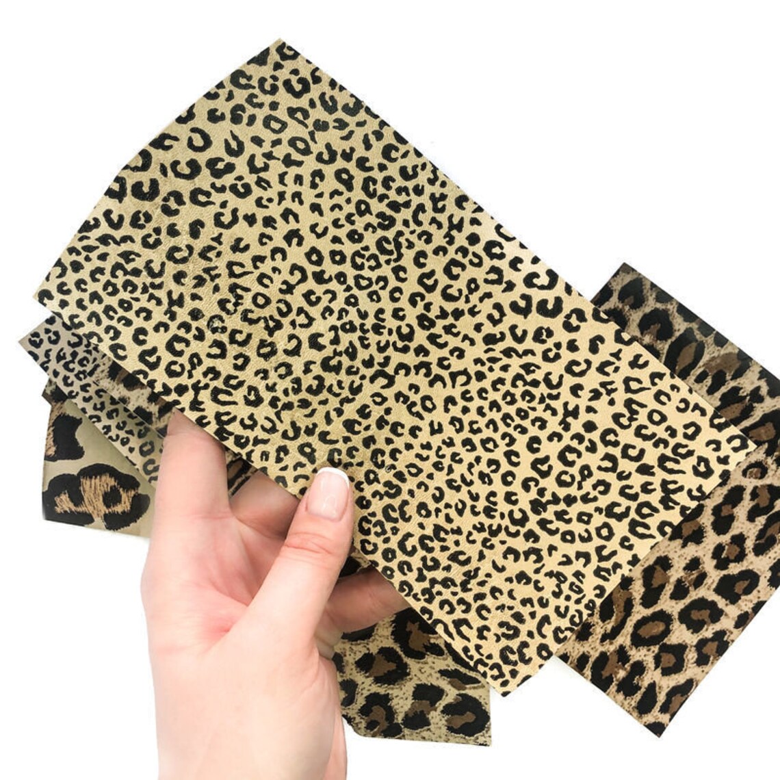 MIX LEOPARD Print Real Leather Scrap Pack Pre-cut DIY Genuine - Etsy