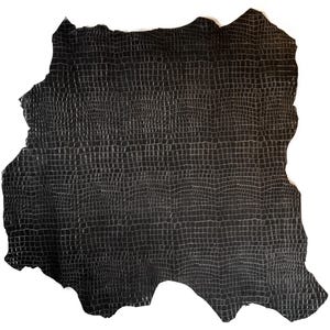 Black SUEDE With Animal Skin Texture Dimensional Embossing / 4 Sqft ...