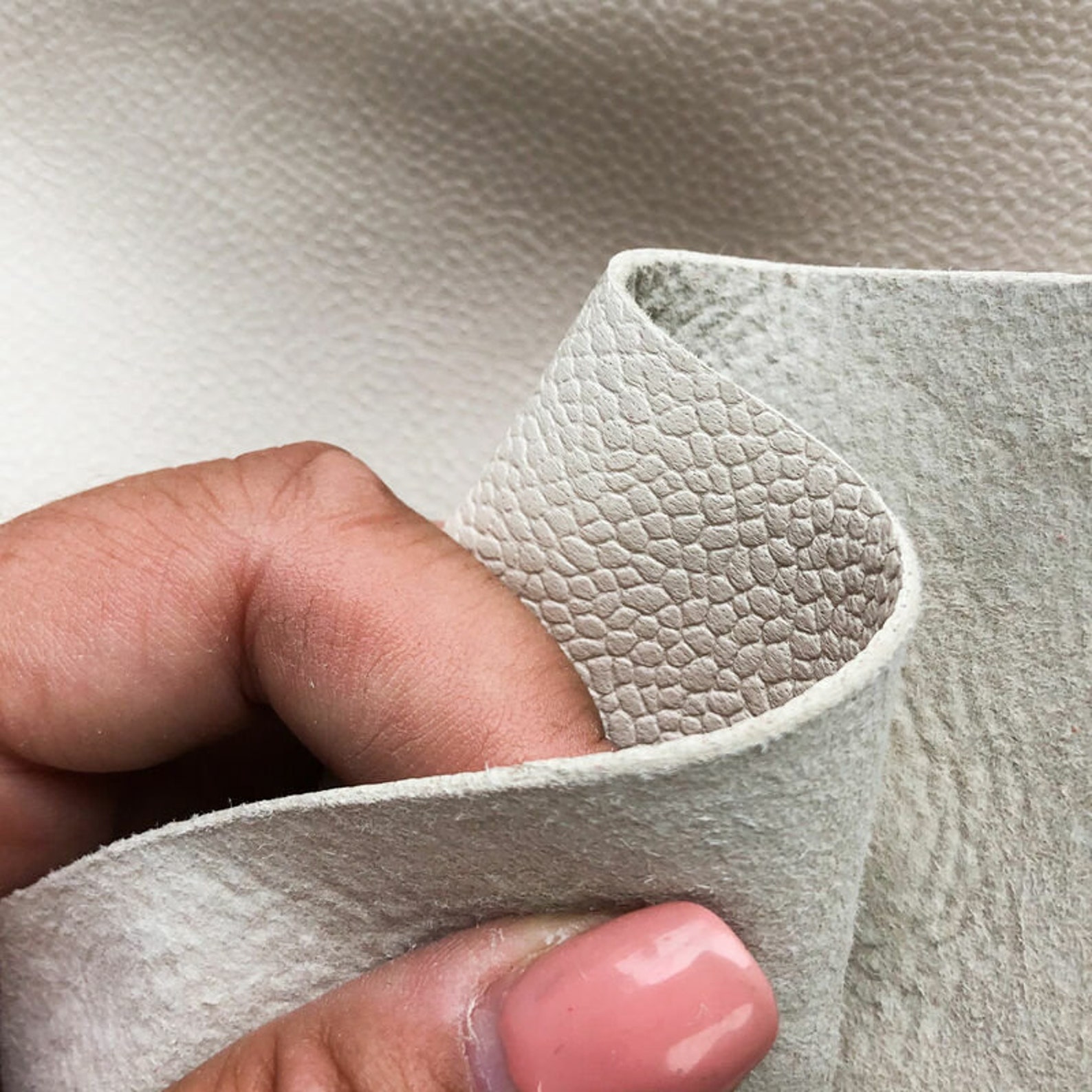 Milk White Genuine Leather Hides // Pebbled Leather Material | Etsy