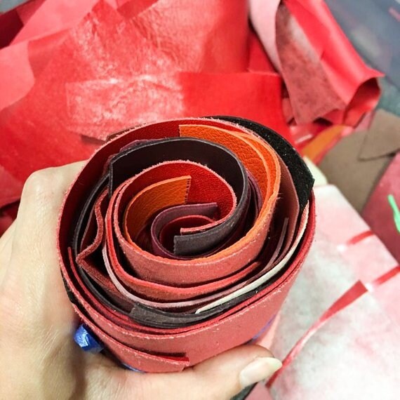 RED Leather Scraps MIX Real Sheep Hide Pieces Small Burgundy | Etsy