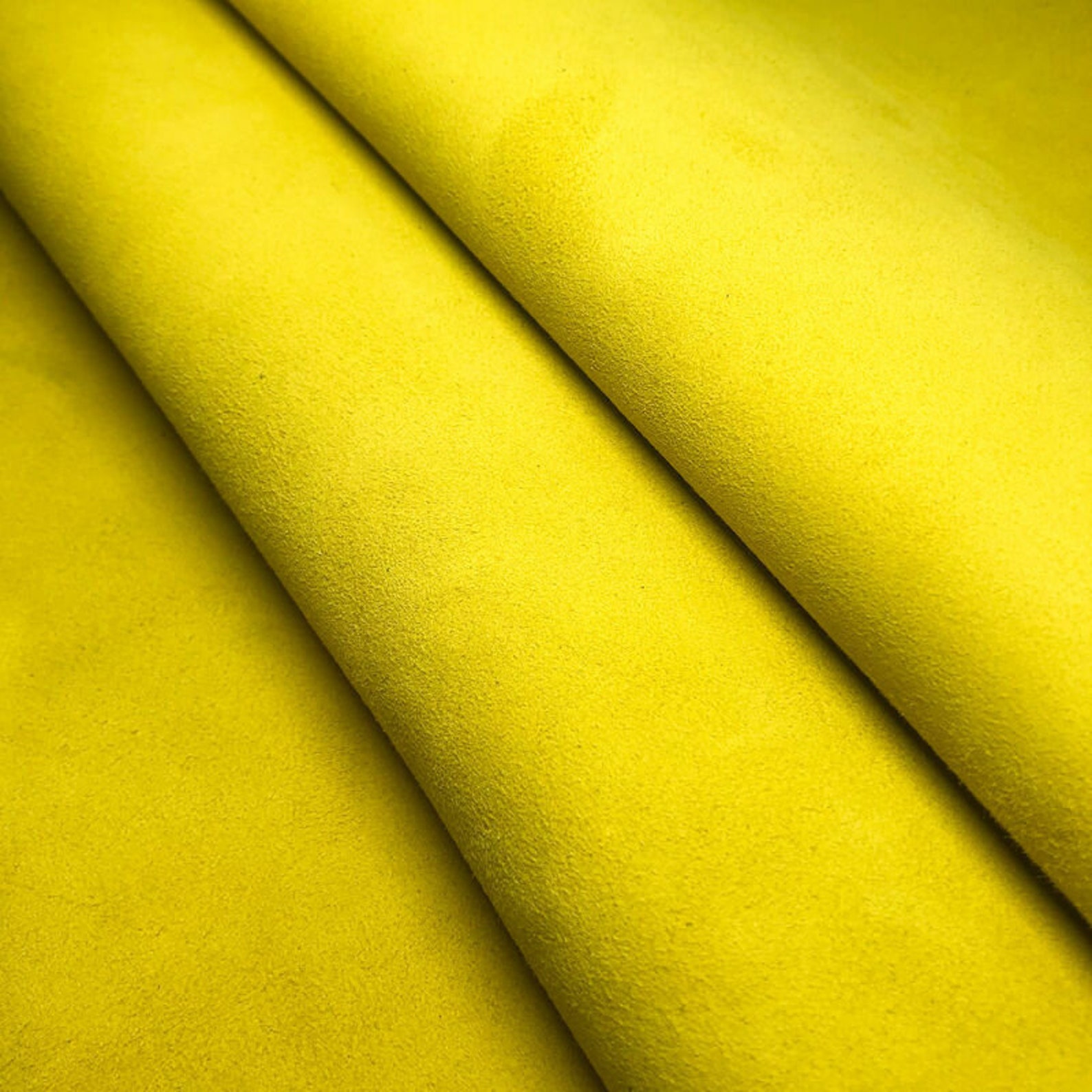 Bright Yellow Suede Pieces // the Size of A Hide 3 4 Sqft // - Etsy