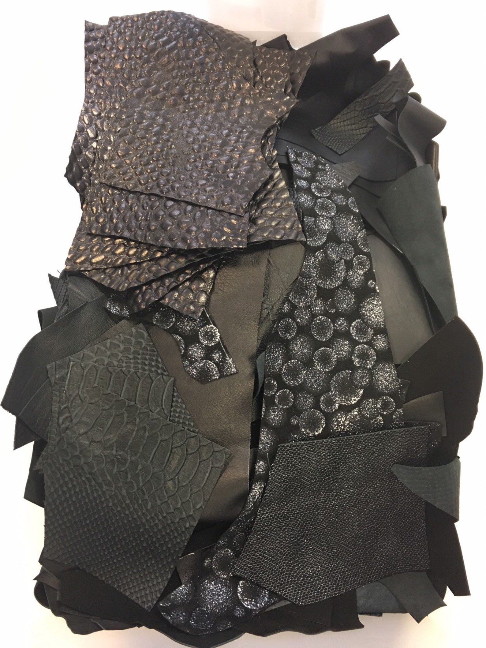BLACK Leather Scraps MIX Soft Thin Sheep Hide Pieces Black | Etsy