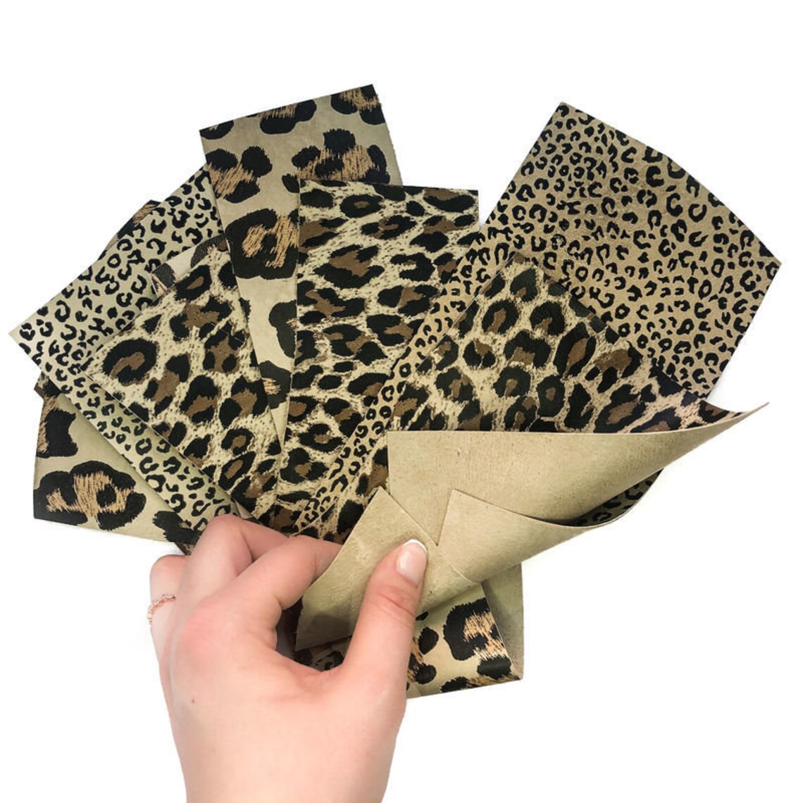 MIX LEOPARD Print Real Leather Scrap Pack Pre-cut DIY Genuine - Etsy