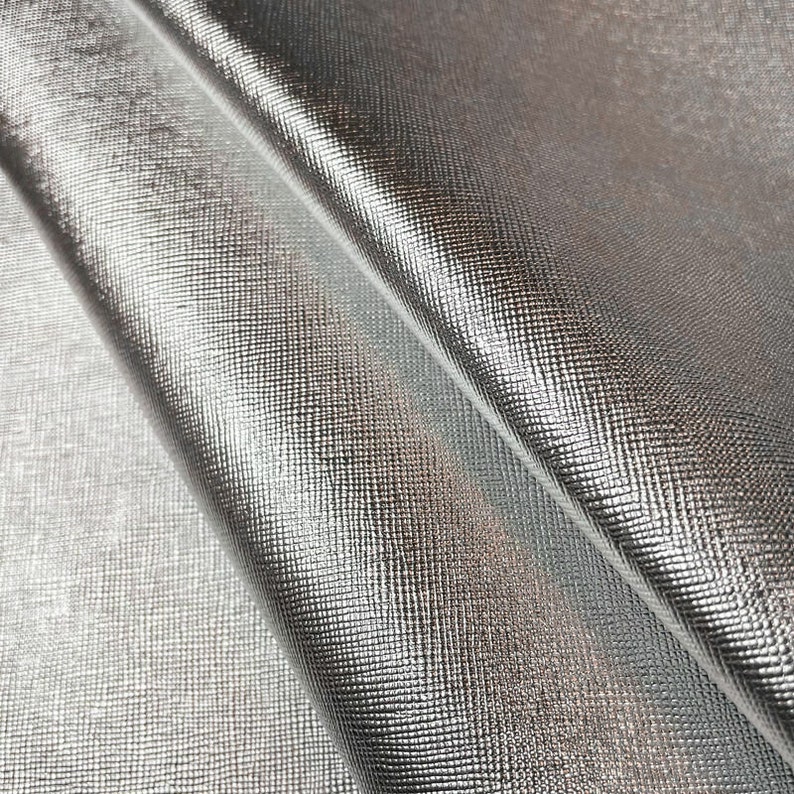 Silver Leather Fabric // Metallic // Real Animal Leather // - Etsy