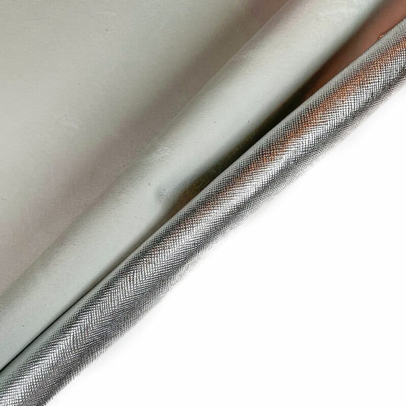 Silver Leather Fabric // Metallic // Real Animal Leather // - Etsy