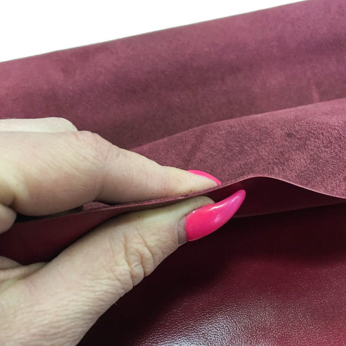 BURGUNDY leather material Dark red sheep skin sheets for | Etsy