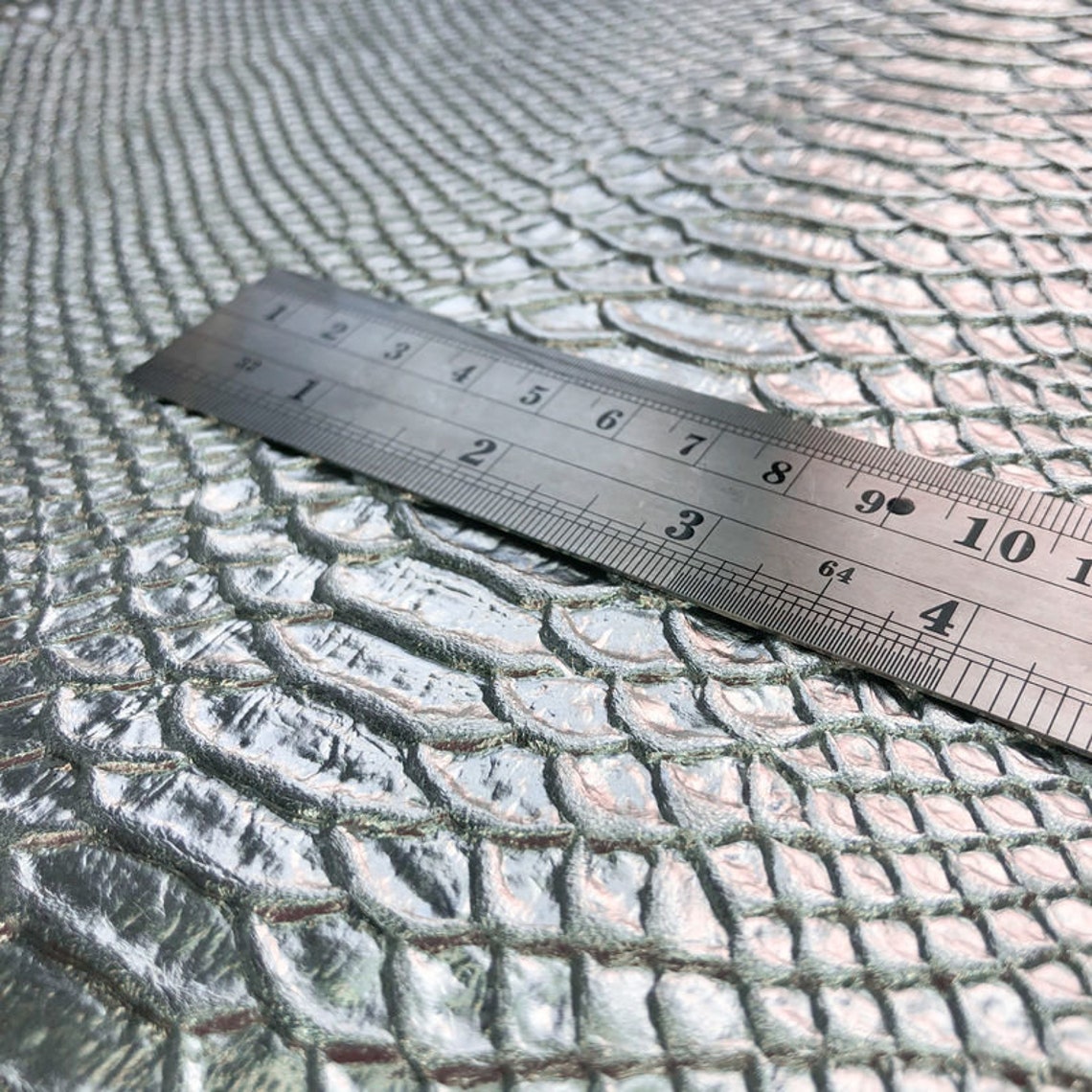 LIGHT SILVER SNAKE Genuine Leather Hide With Snake Print Real - Etsy