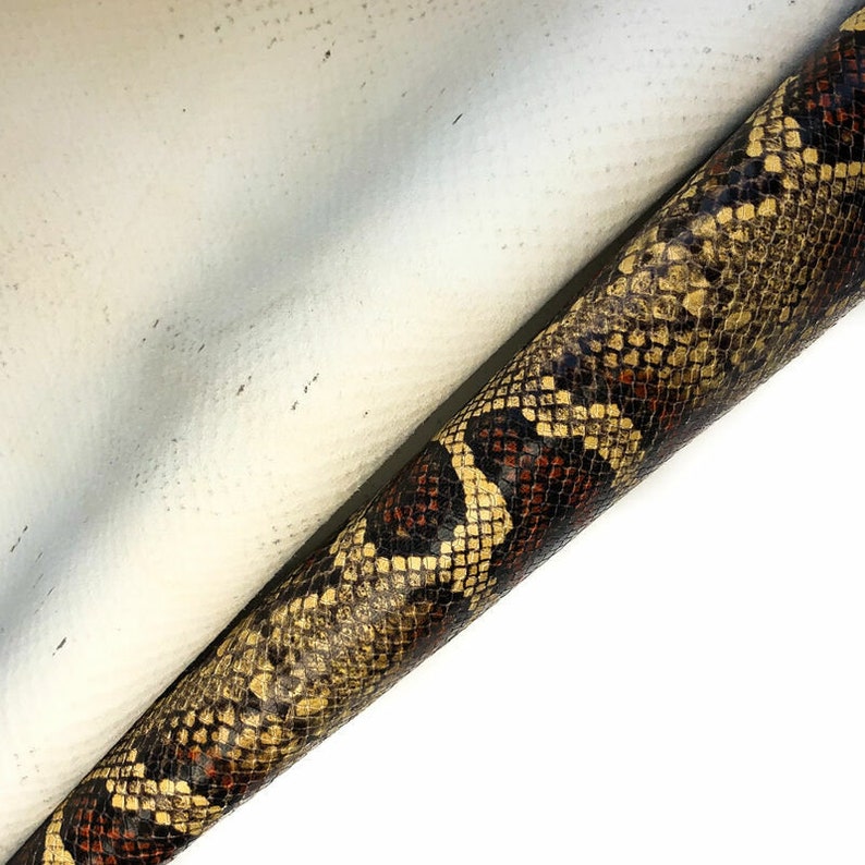 Colorful Snake Print Leather Hide / Genuine Lambskin Leather | Etsy