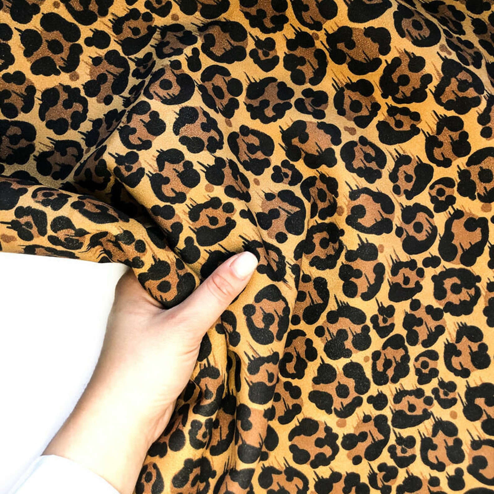 Yellow Leopard Print Leather Hides // the Size of A Hide 4 5 - Etsy