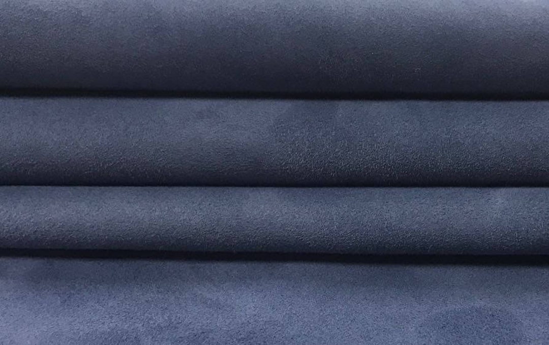 BLUE Genuine Suede Fabric, Blue Genuine Sheep Suede Violet Natural Lamb ...