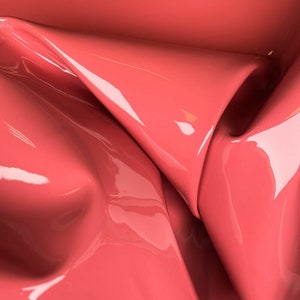 Rose Red Color Patent Leather Hides // Genuine Animal Lacquer Leather ...