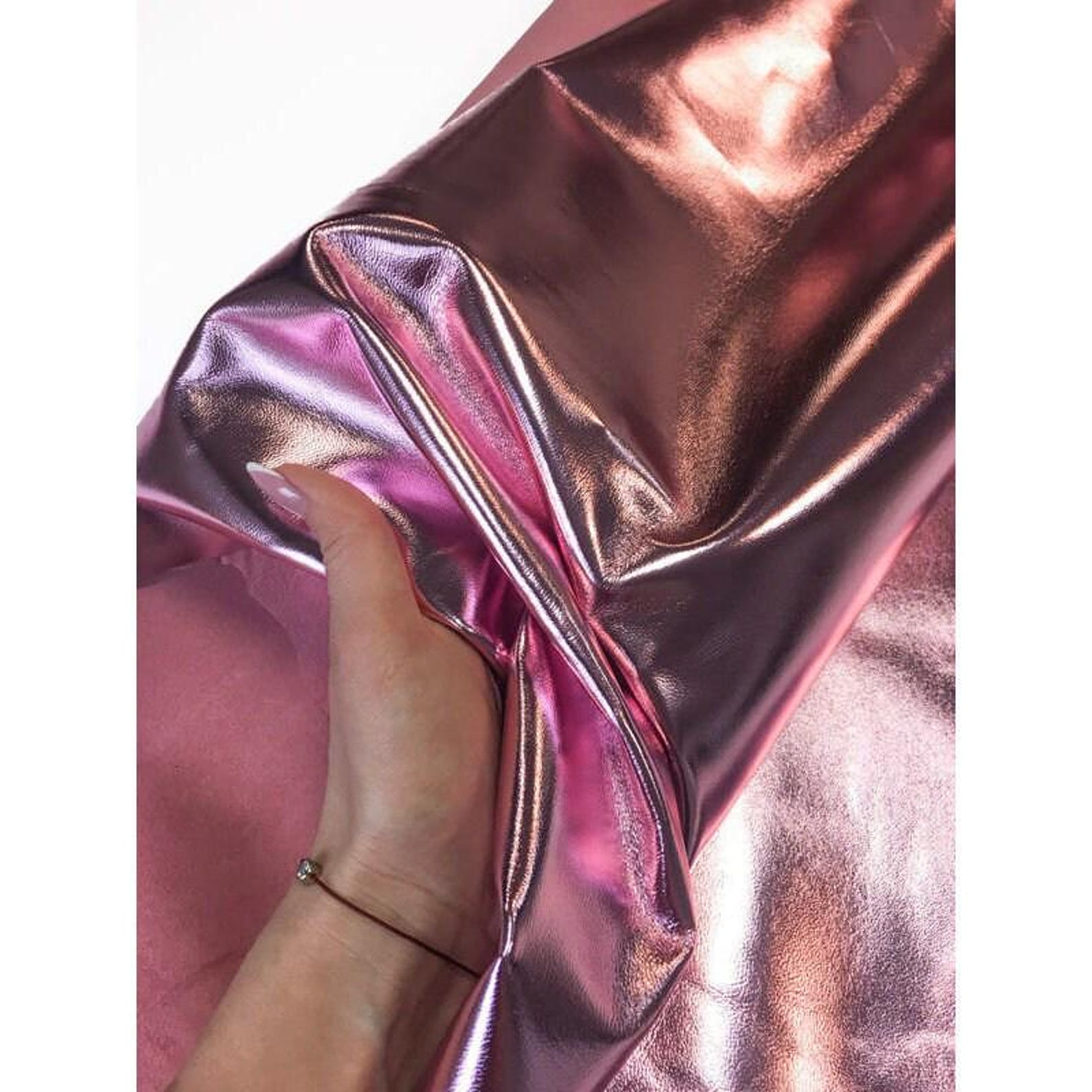 PINK Metallic Leather Sheets Genuine Sheep Skin Pink Metal Hides for ...
