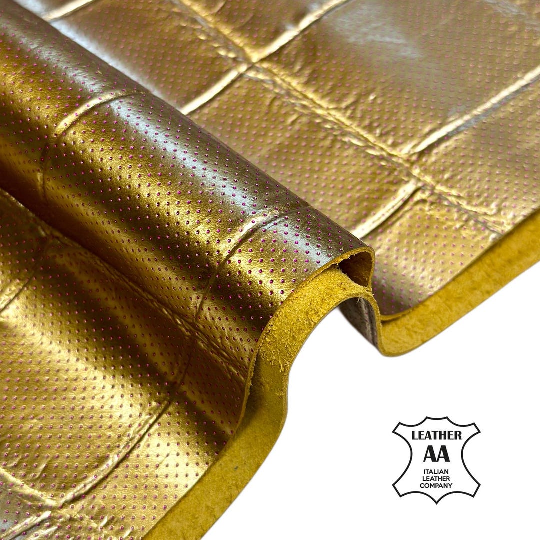 Limited Edition Gold Croco Lambskin Leather Sheet 8x10 / 12x12 ...