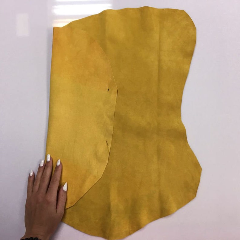 Bright Yellow Suede Leather // Yellow Velour Fabric for Sewing | Etsy
