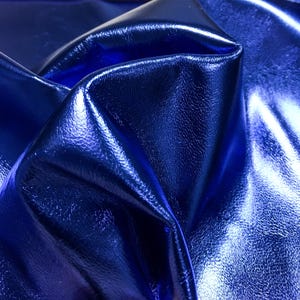 BLUE Metallic Leather Hide Genuine Metal Blue Leather Skin //shiny ...