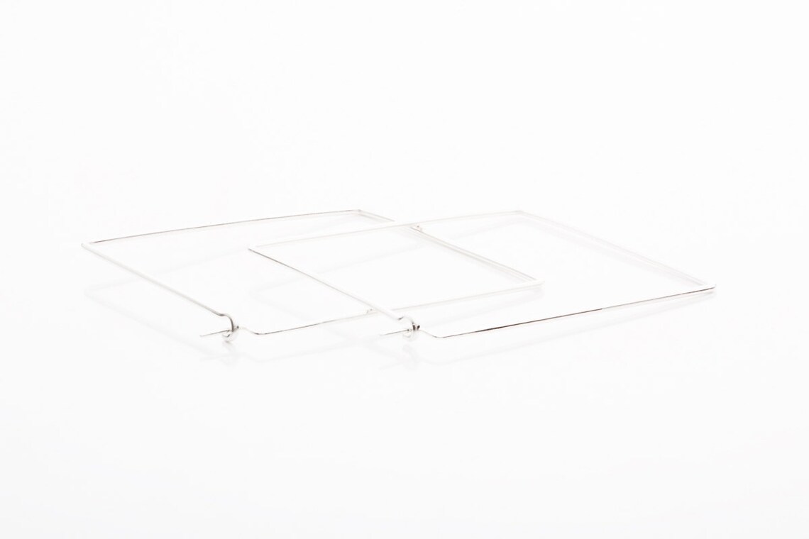 925 Sterling Silver Large Square Hoop Earrings - Etsy