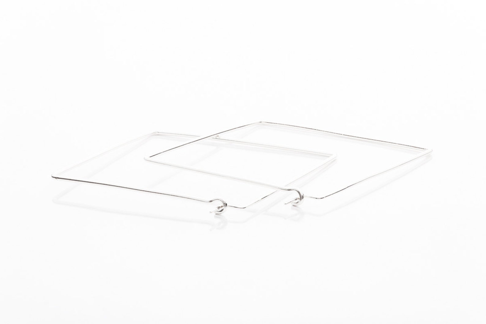 925 Sterling Silver Large Square Hoop Earrings - Etsy