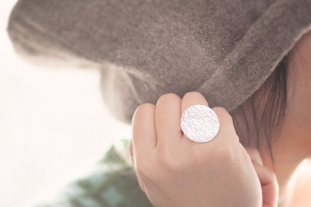 Handmade 925 Sterling Silver Disc Ring - Etsy