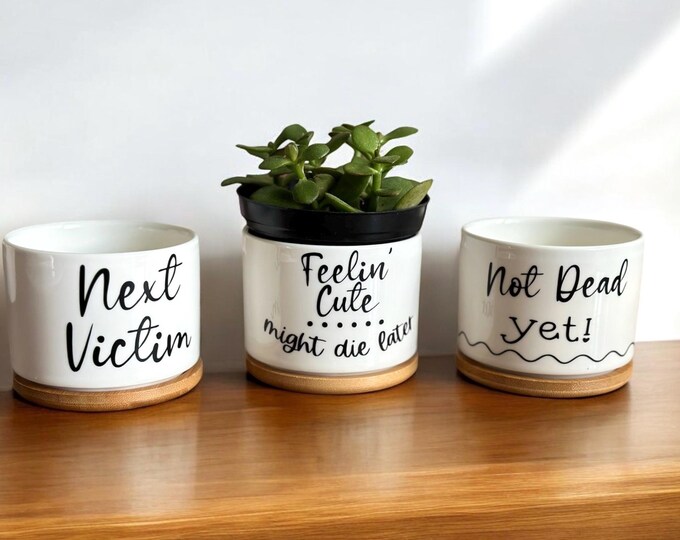 Funny Sayings Ceramic Planters, Funny Planters, Plant Humor Gifts ...