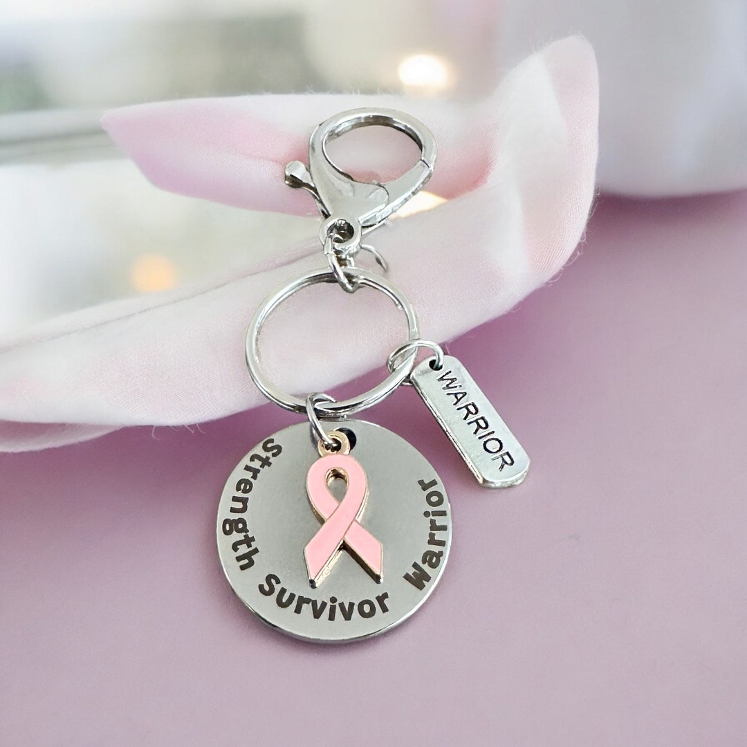 Breast Cancer Warrior Keychain, Survivor Keychain, Warrior Keychain ...
